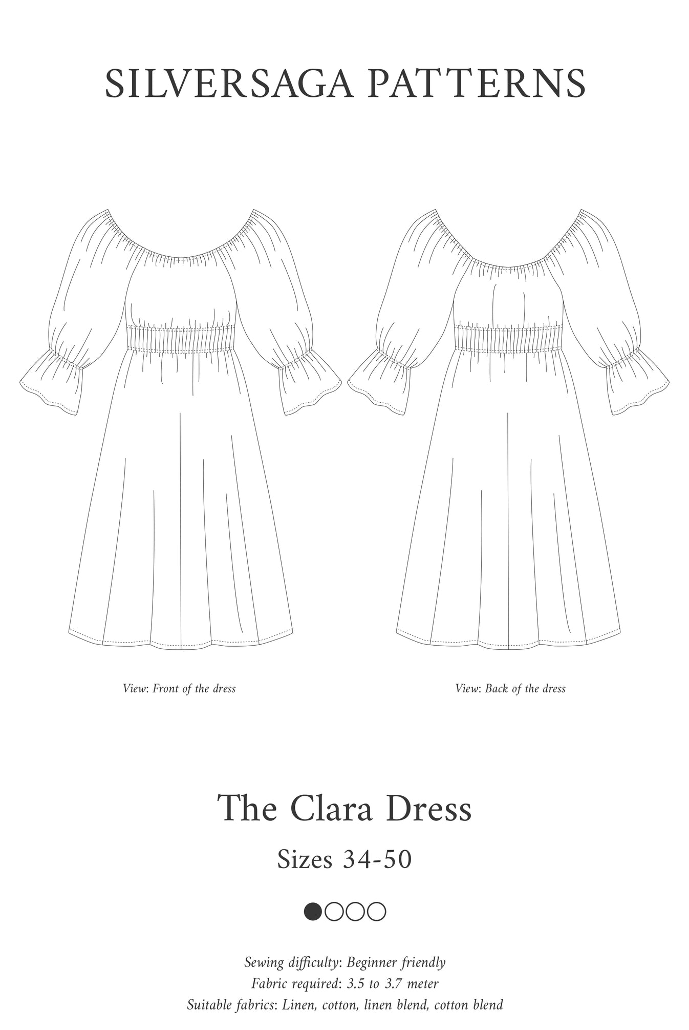 Clara dress PDF sewing pattern – Silversaga Patterns