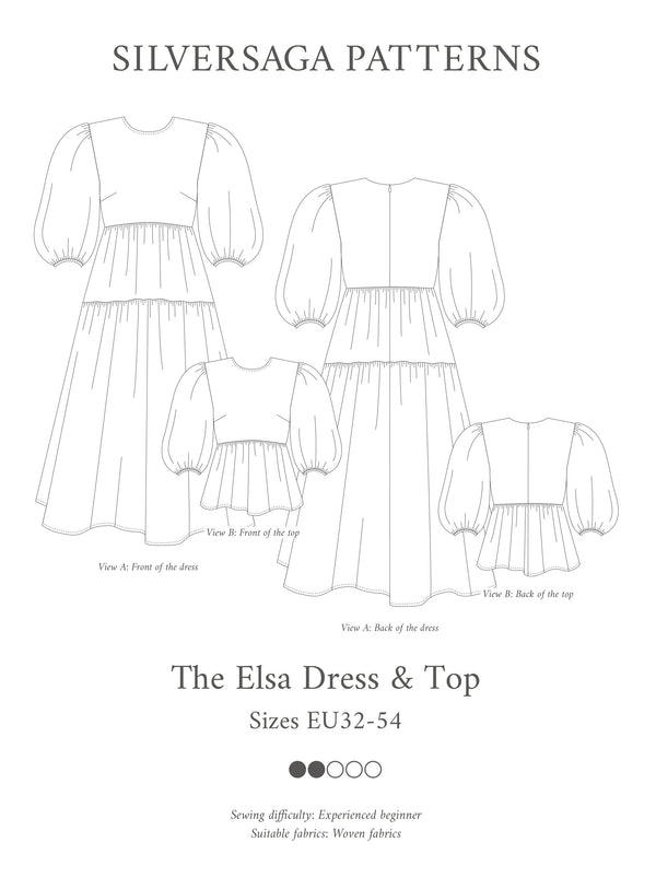 Elsa Dress and Top PDF sewing pattern – Silversaga Patterns