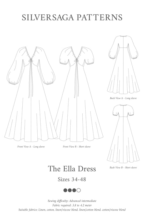 Ella dress PDF sewing pattern – Silversaga Patterns
