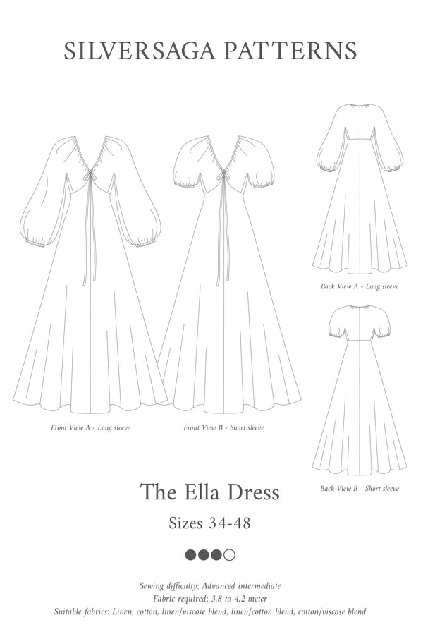 Ella dress PDF sewing pattern – Silversaga Patterns