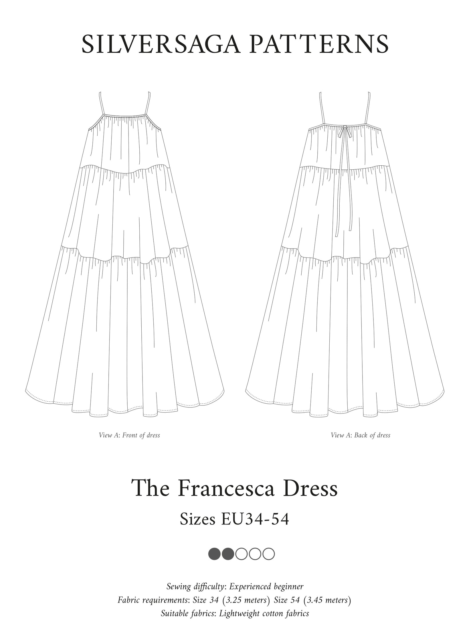 Francesca dress PDF sewing pattern – Silversaga Patterns