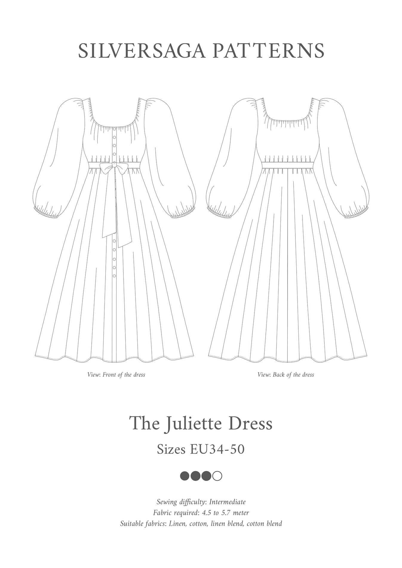 Juliette dress PDF sewing pattern – Silversaga Patterns
