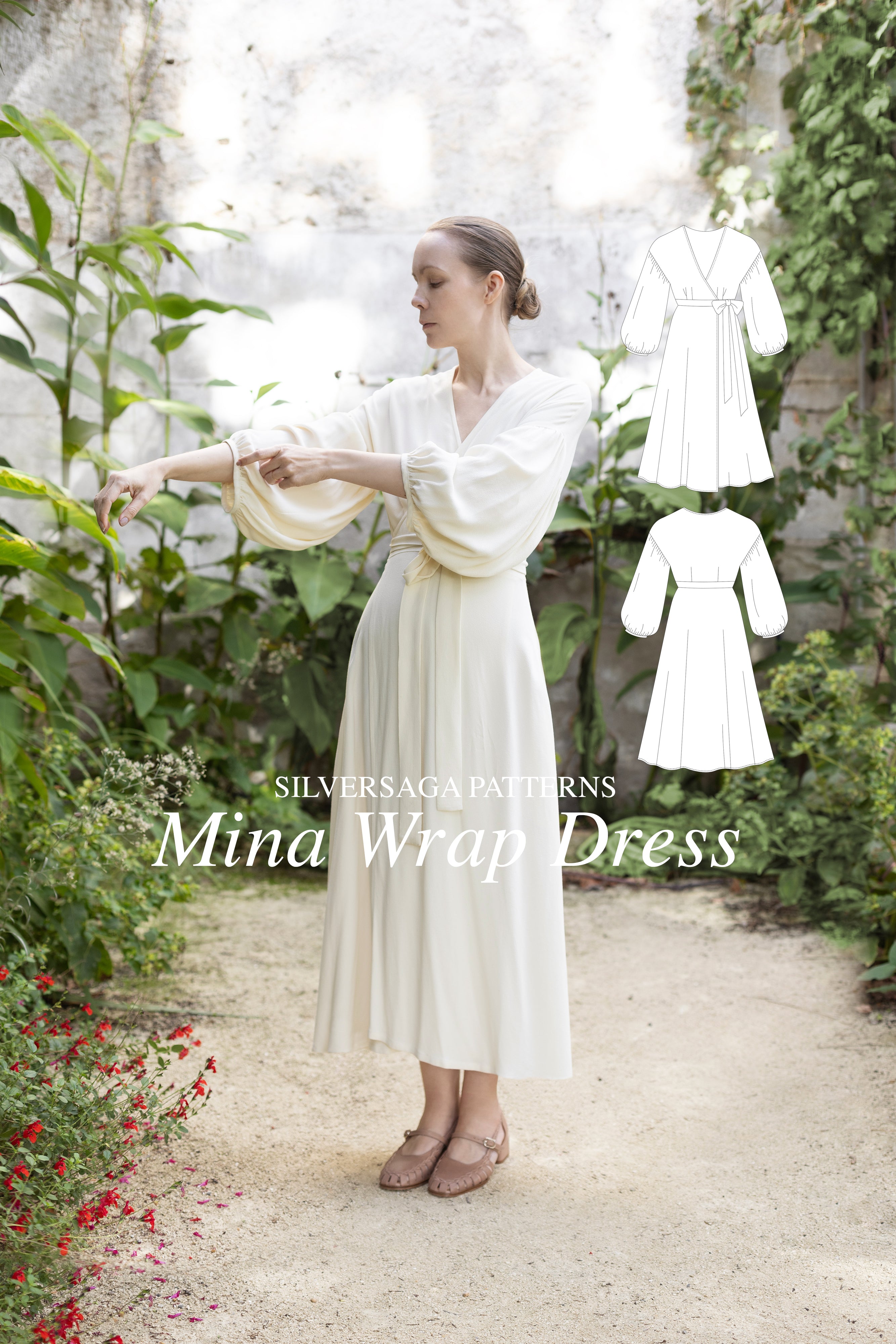 Mina wrap dress PDF sewing pattern – Silversaga Patterns